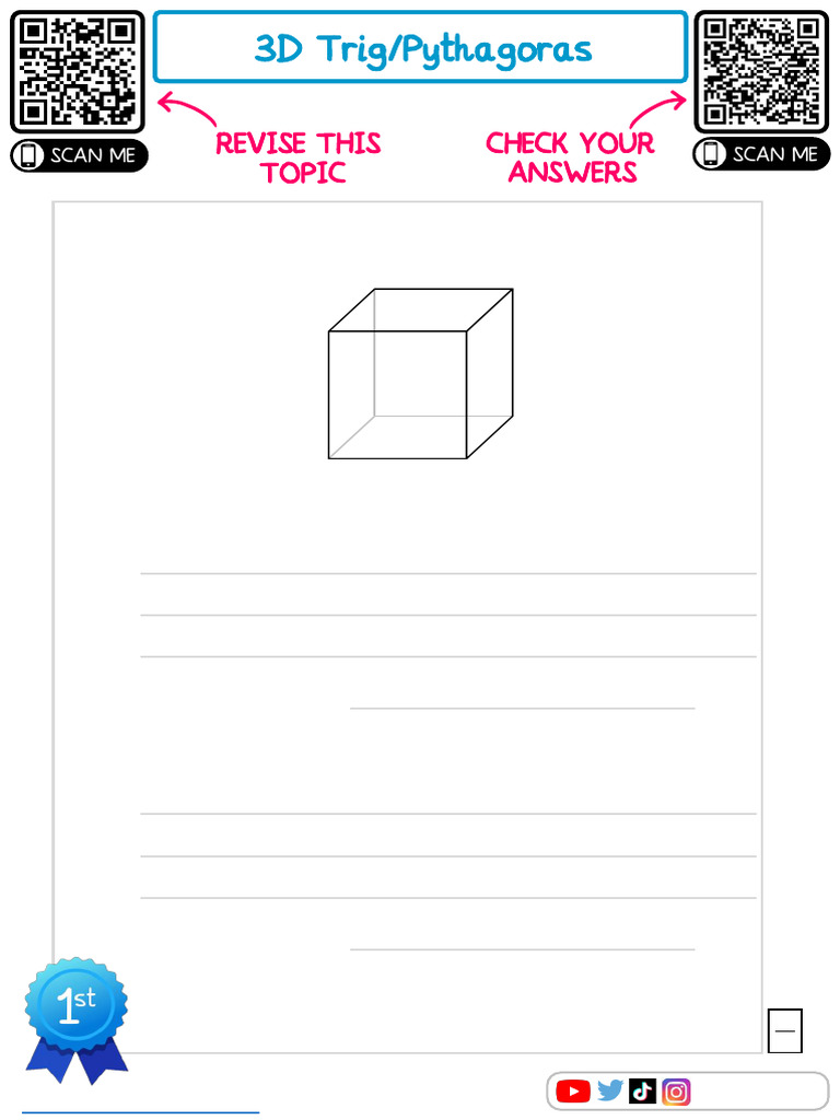 3D Trig and Pythagoras AQA | PDF | Elementary Geometry | Euclidean Geometry