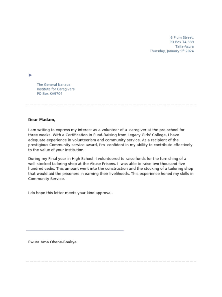 Application Letter | PDF