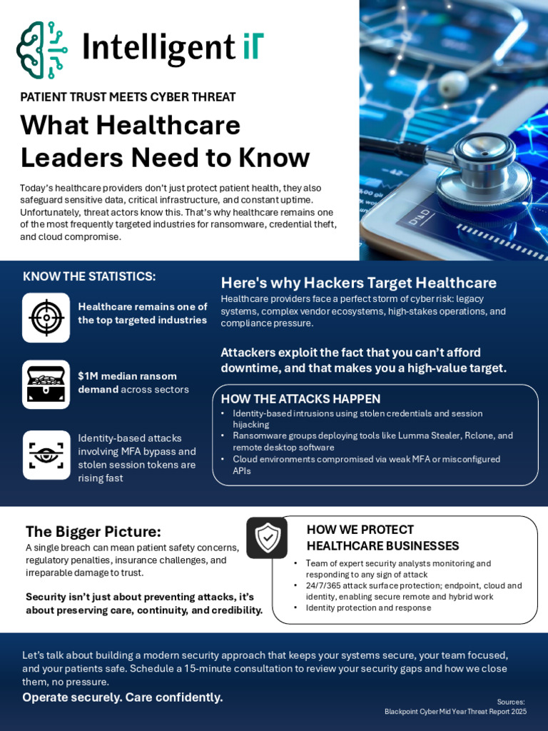 Intelligent IT Unified Security Healthcare One Pager | PDF | Security ...