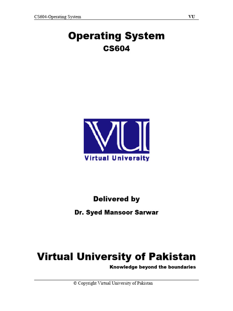 Updated Operating System Handouts From Lec 1 To 45-1-19 | PDF ...