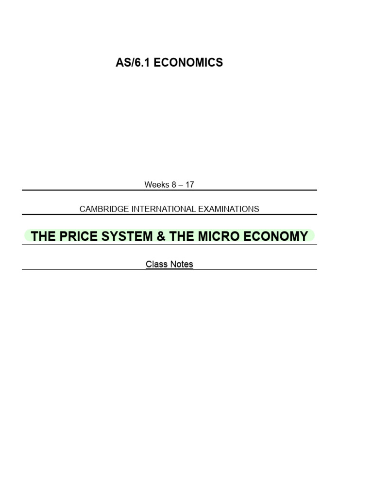 2) The Price System | PDF | Economic Equilibrium | Demand