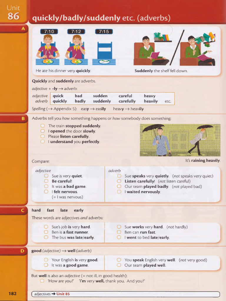 Adverbs Va Adjectives Murphy-181-182 | PDF | Adverb | Adjective