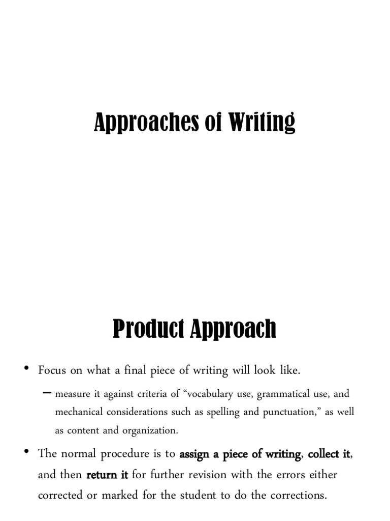 Writing Approaches Explained | PDF