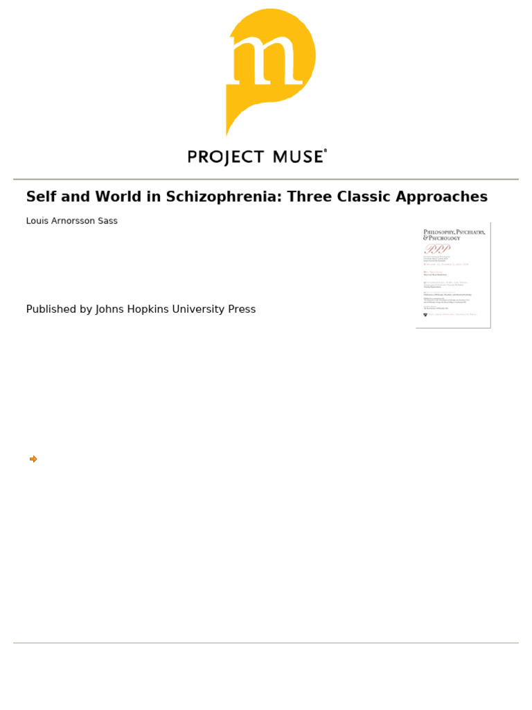 Louis Arnorsson Sass - Self and World in Schizophrenia Three Classic ...