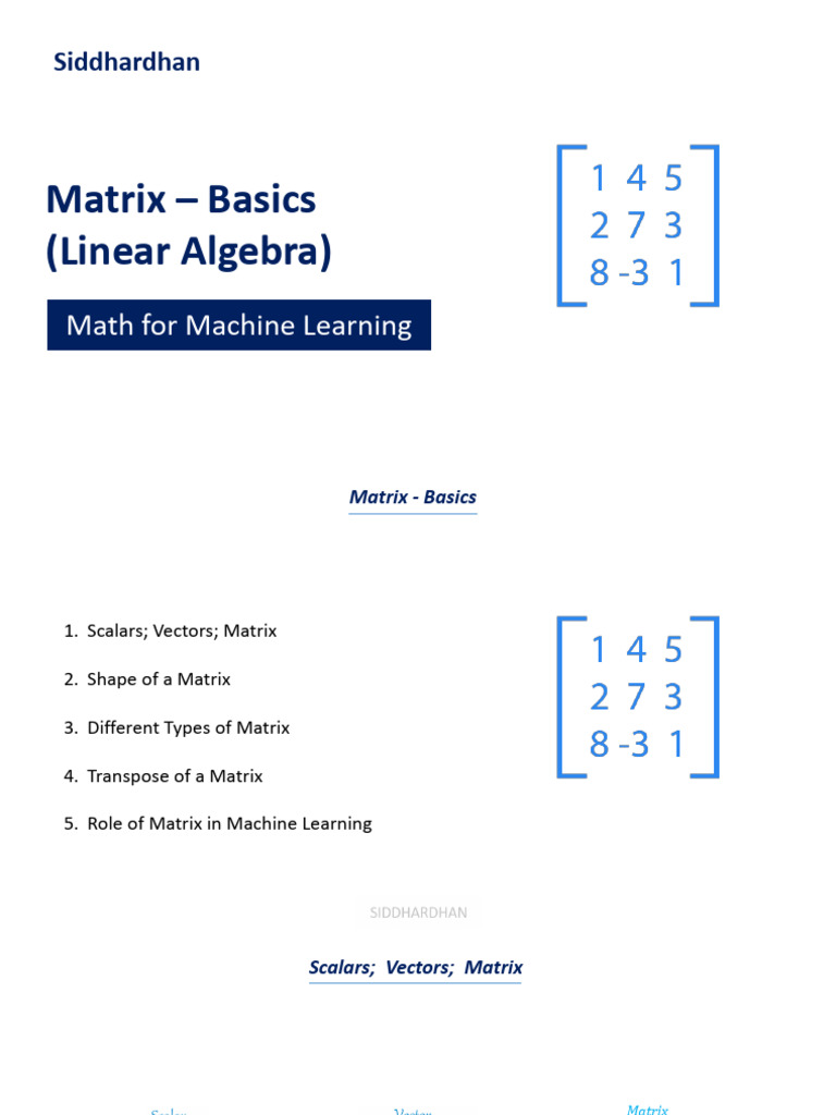 5.1.6. Matrix - Basics | PDF | Matrix (Mathematics) | Matrix Theory