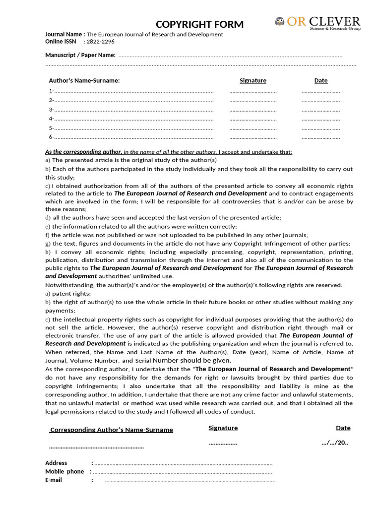 Copyright Transfer Form | PDF | Copyright | Copyright Infringement