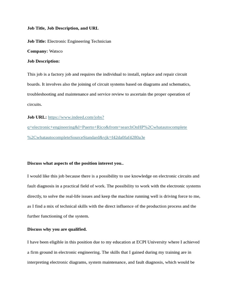 Job Title | PDF | Electronics | Troubleshooting