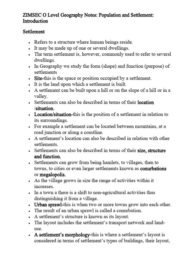 ZIMSEC O Level Geography Notes MUKWAA-5-2 | PDF