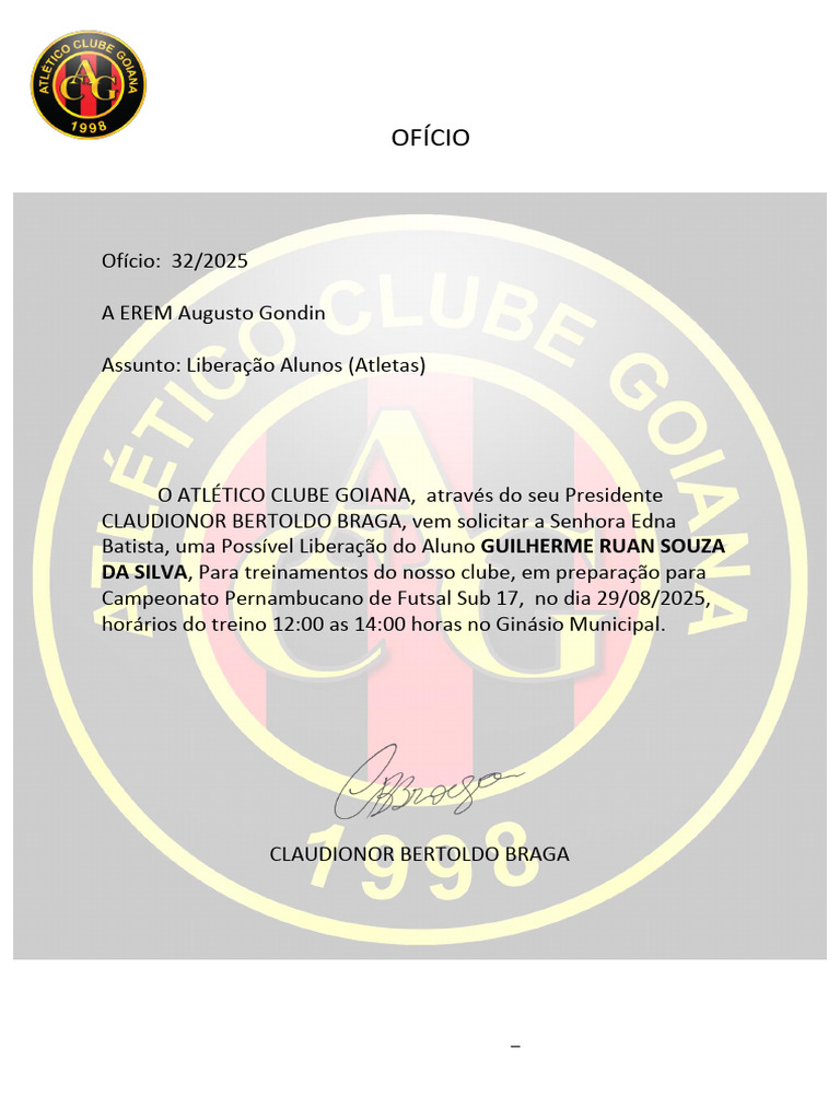 Papel Tibrado Ofic-Guilherme | PDF