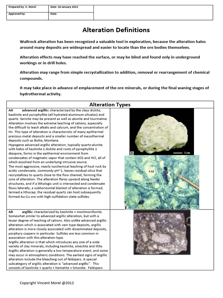 Alteration Definitions en | PDF | Minerals | Petrology