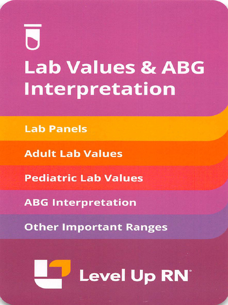 Lab Values & ABG | PDF | White Blood Cell | Thyroid Stimulating Hormone