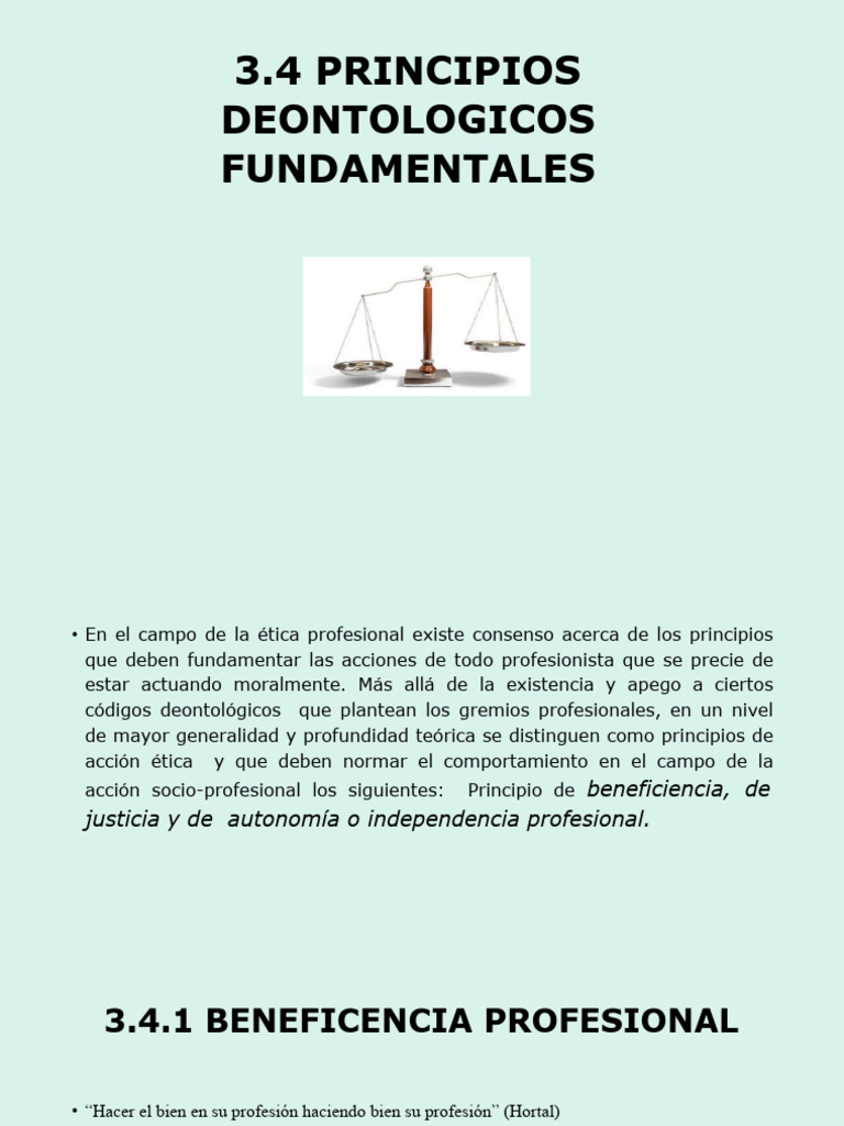 3.4 Principios Deontologicos Basicos | PDF | Ética profesional