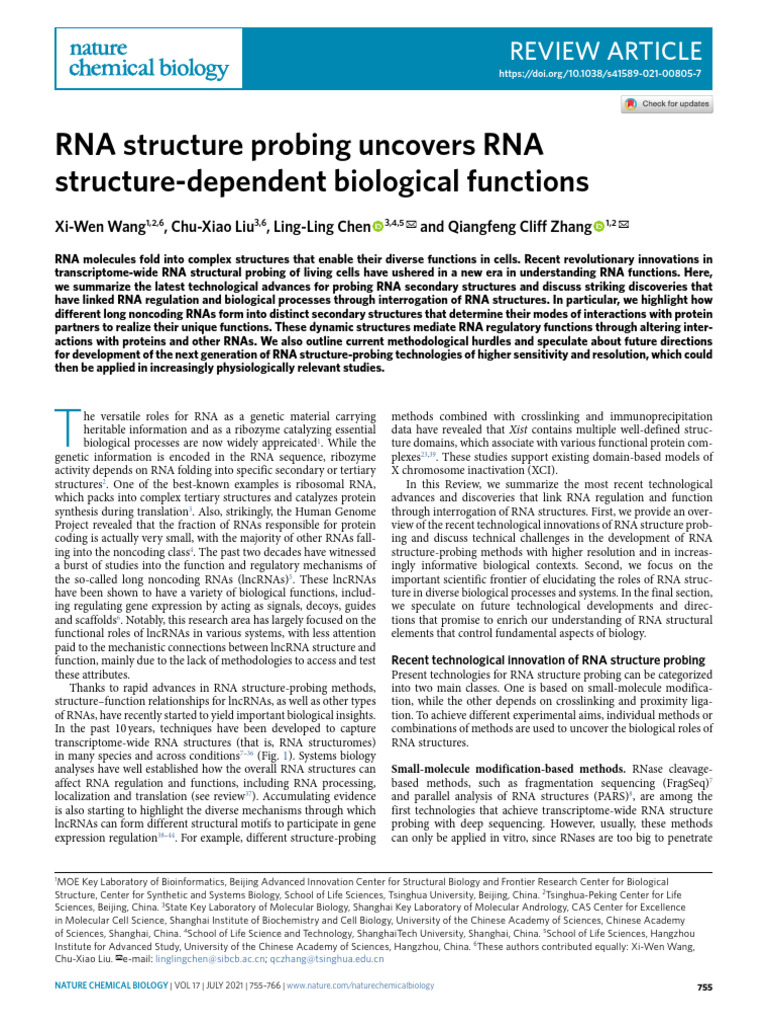 Wang 2021 | PDF | Rna | Dna Sequencing