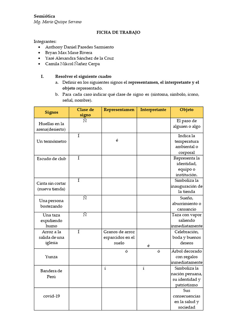 Ficha de Trabajo - Semana 2 Grupo | PDF