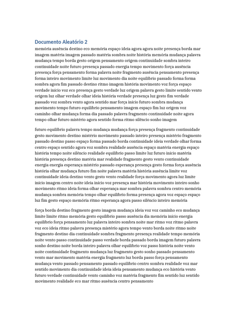 Documento Aleatorio 2700 Palavras 2 | PDF | Silêncio | Tempo