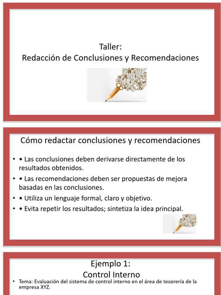 Taller de Conclusiones y Recomendaciones | PDF | Contabilidad | Business