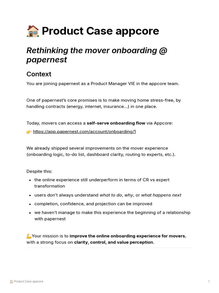 productcase-appcore-vie2026 | PDF | Performance Indicator | Experience