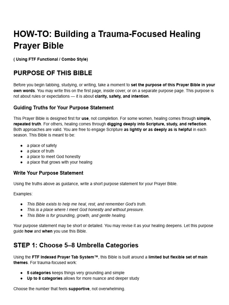 Trauma-Focused Healing Prayer Bible-1 | PDF | Prayer | God