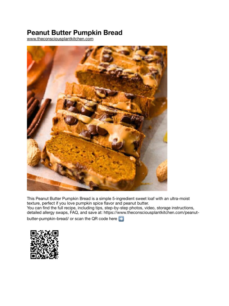 Peanut Butter Pumpkin Bread | PDF | Breads | Peanuts