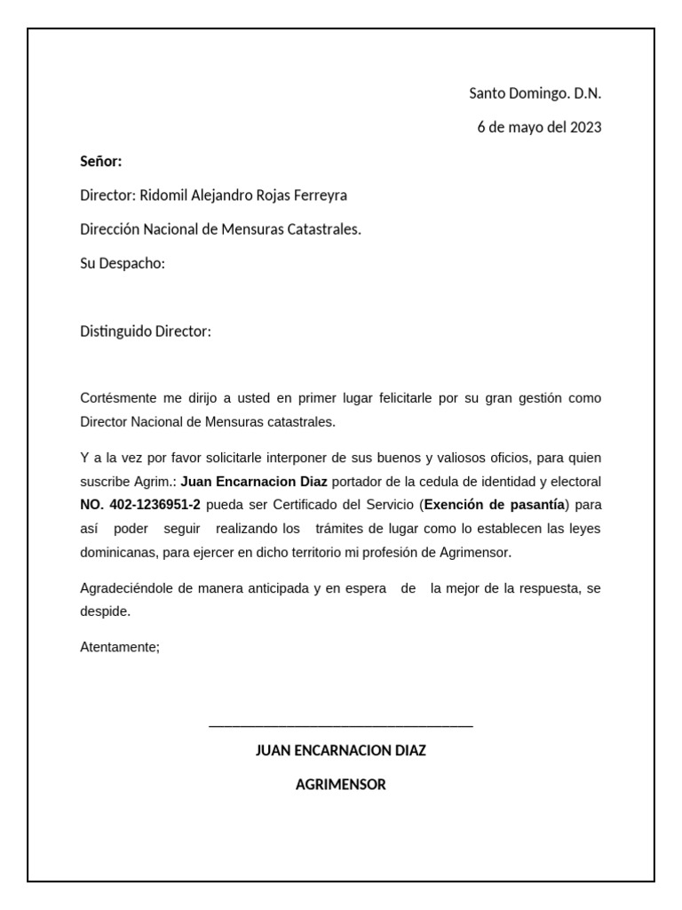 Carta Digida Al Director | PDF