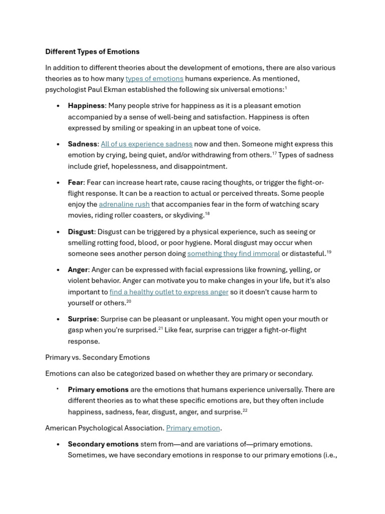 Different Types of Feelings in The Field | PDF | Emotions | Disgust