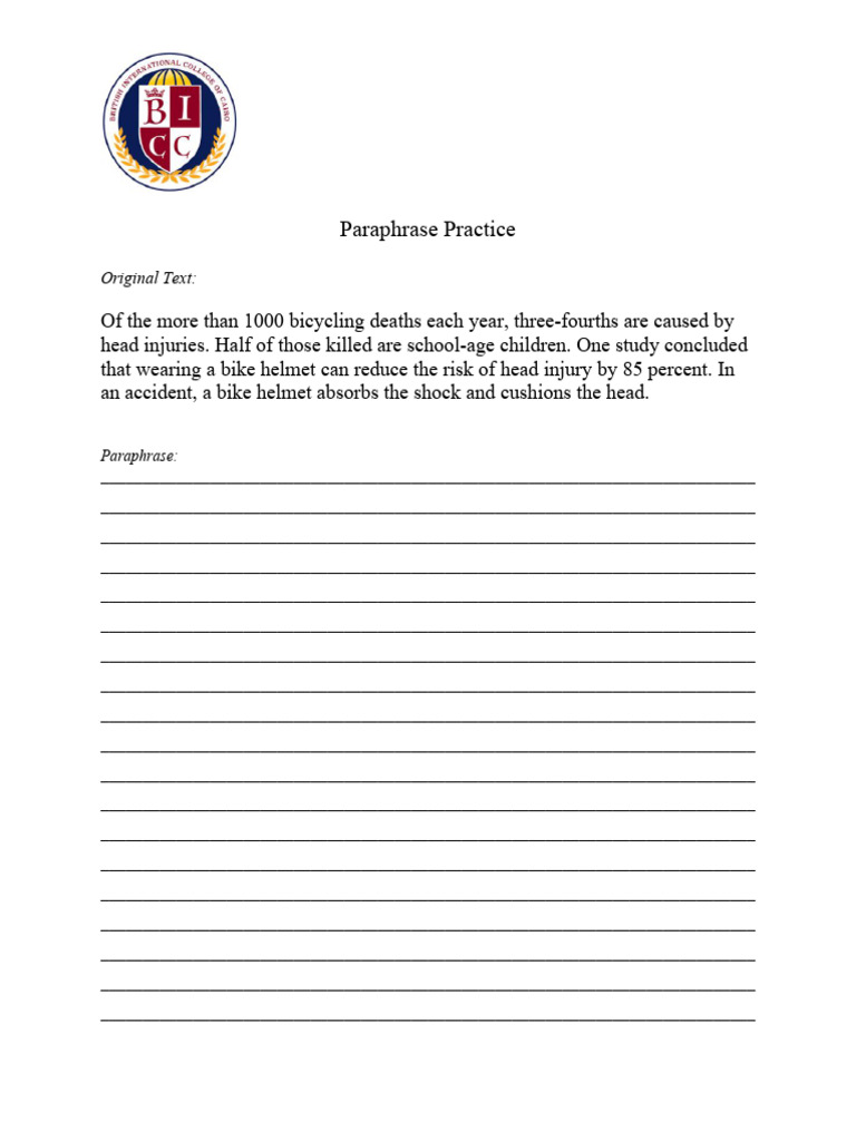 Paraphrase Practice | PDF