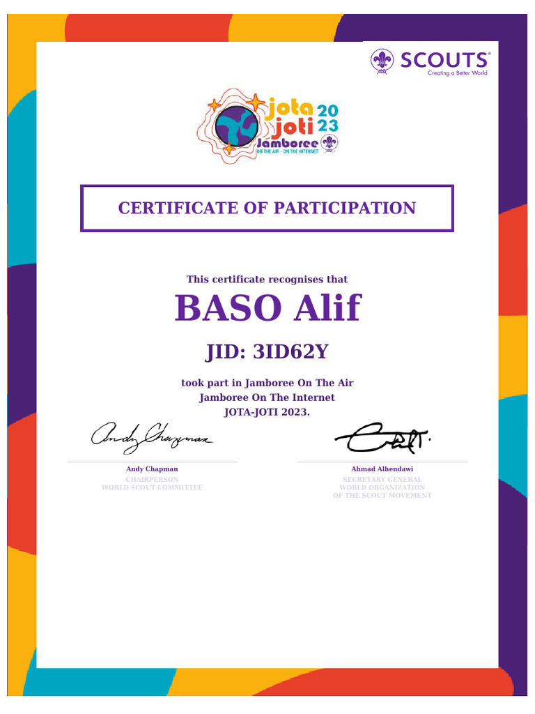 Jota Joti Certificate | PDF