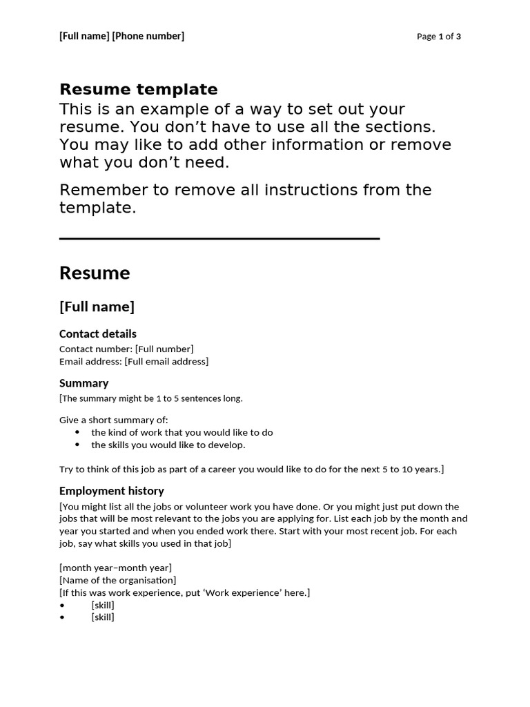 resume template | PDF | Résumé