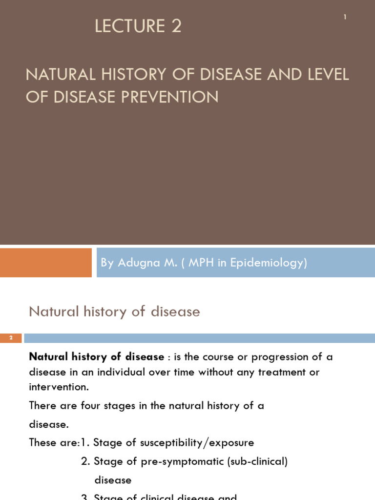 Natural History of Disease and | PDF | Preventive Healthcare | Infection