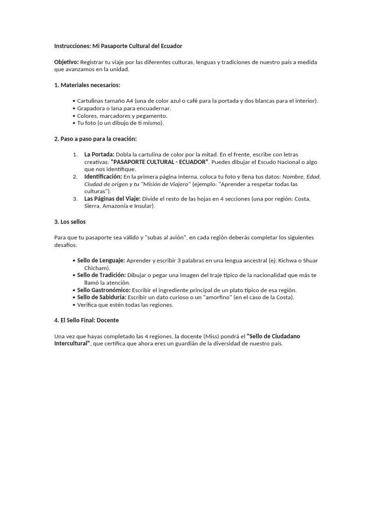 Pasaporte Cultural | PDF