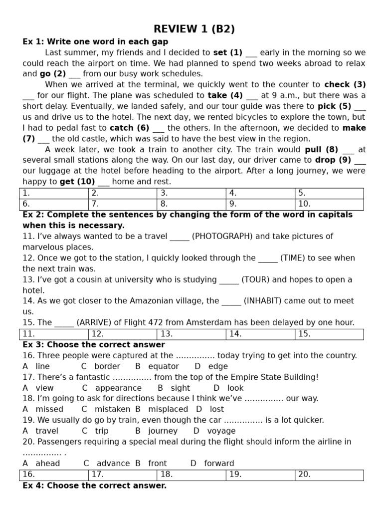 REVIEW (unit 1+2) | PDF
