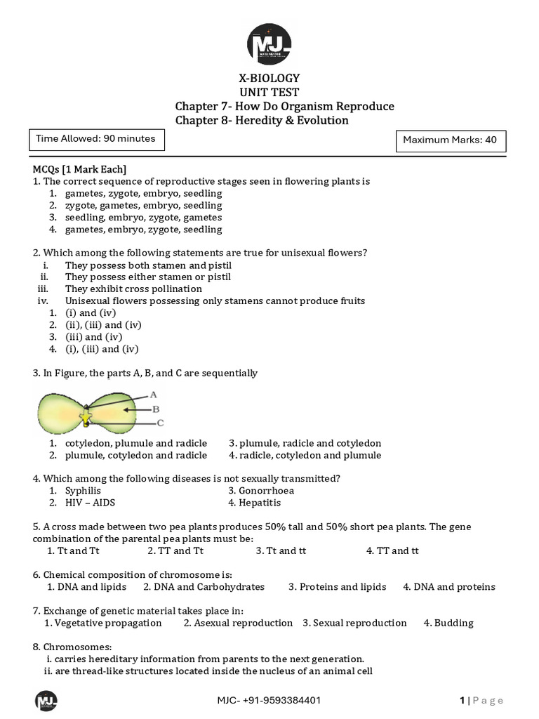 BIO 3 TEST | PDF | Reproduction | Sexual Reproduction