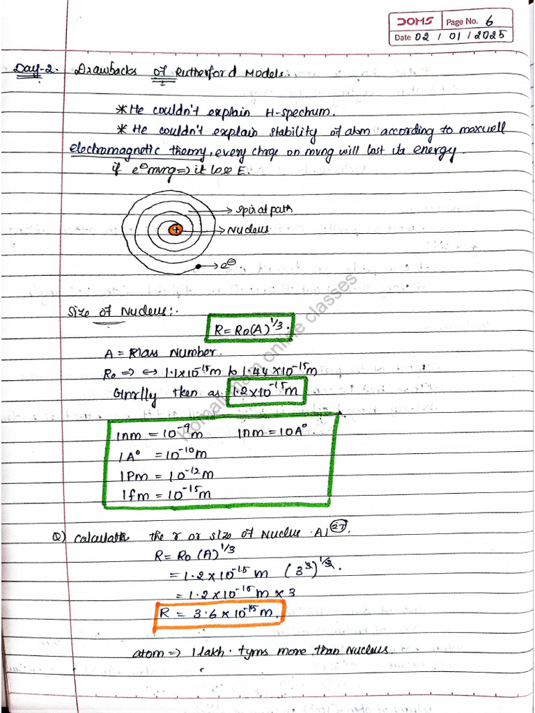Atomic Structure Day 2 Notes | PDF