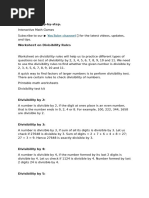 Divisibility Rules from 1 to 15 | PDF | Tests | Discrete Mathematics