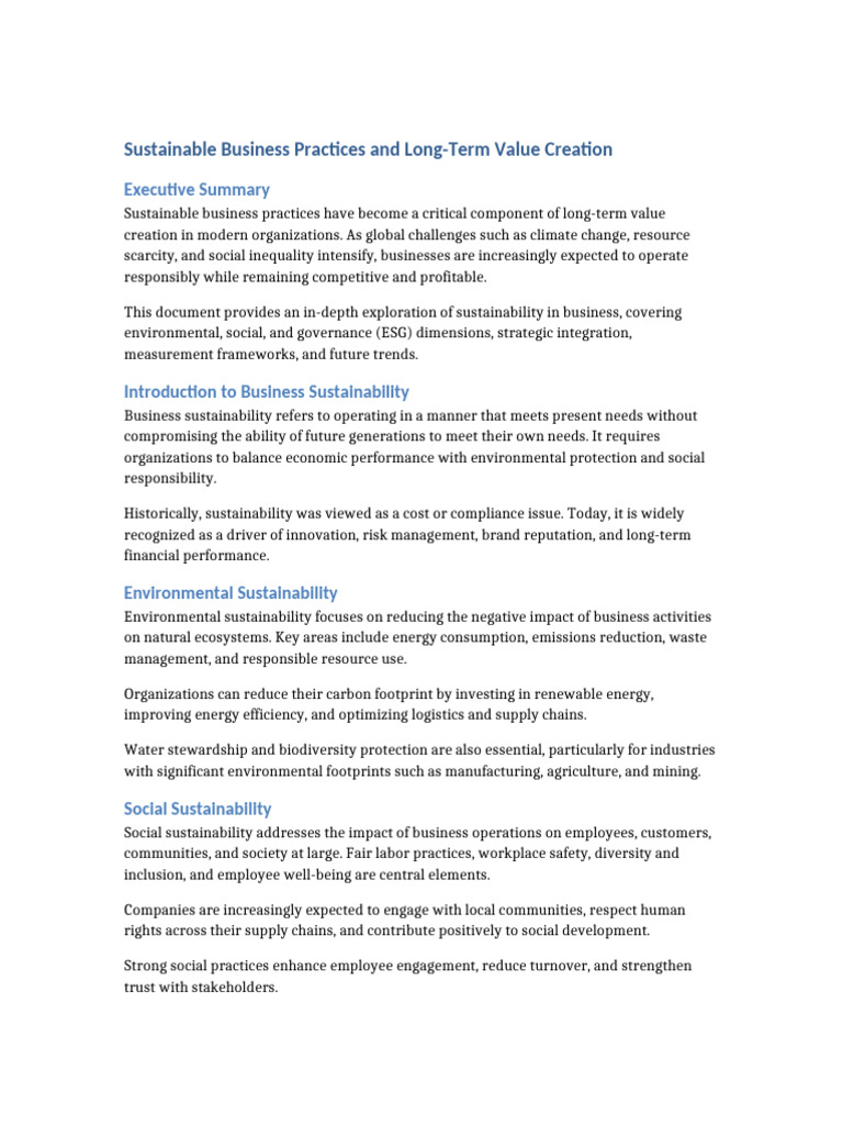 Sustainable Business Practices Expanded | PDF | Sustainability ...