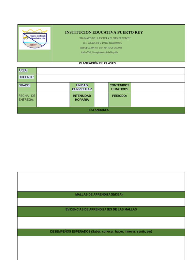Formato Plan de Clases | PDF