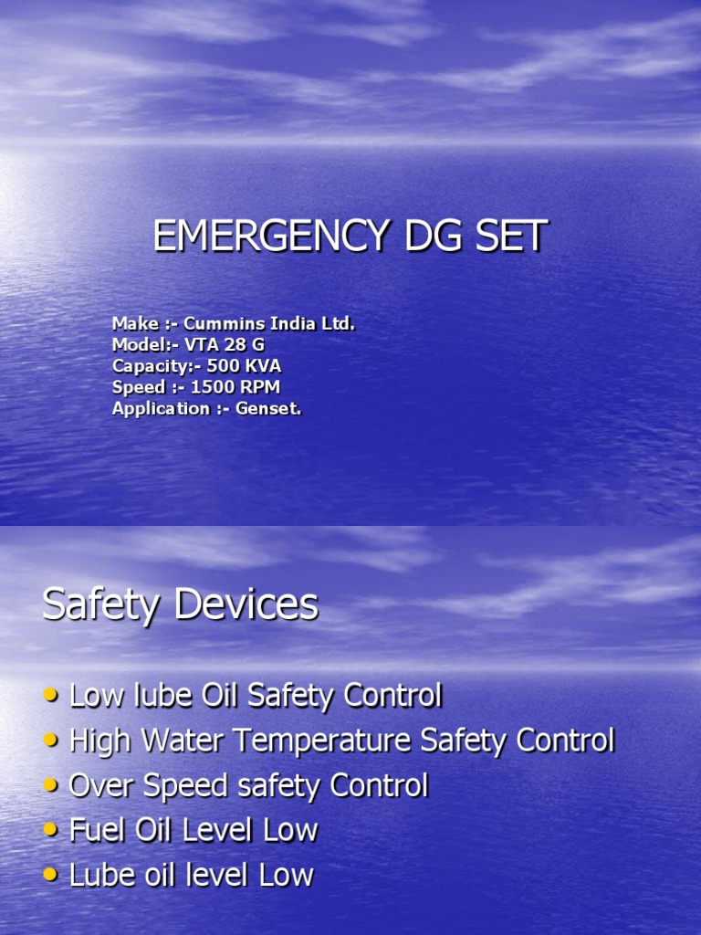 Emergency Diesel Generator Safety Guide | PDF | Relay | Engines