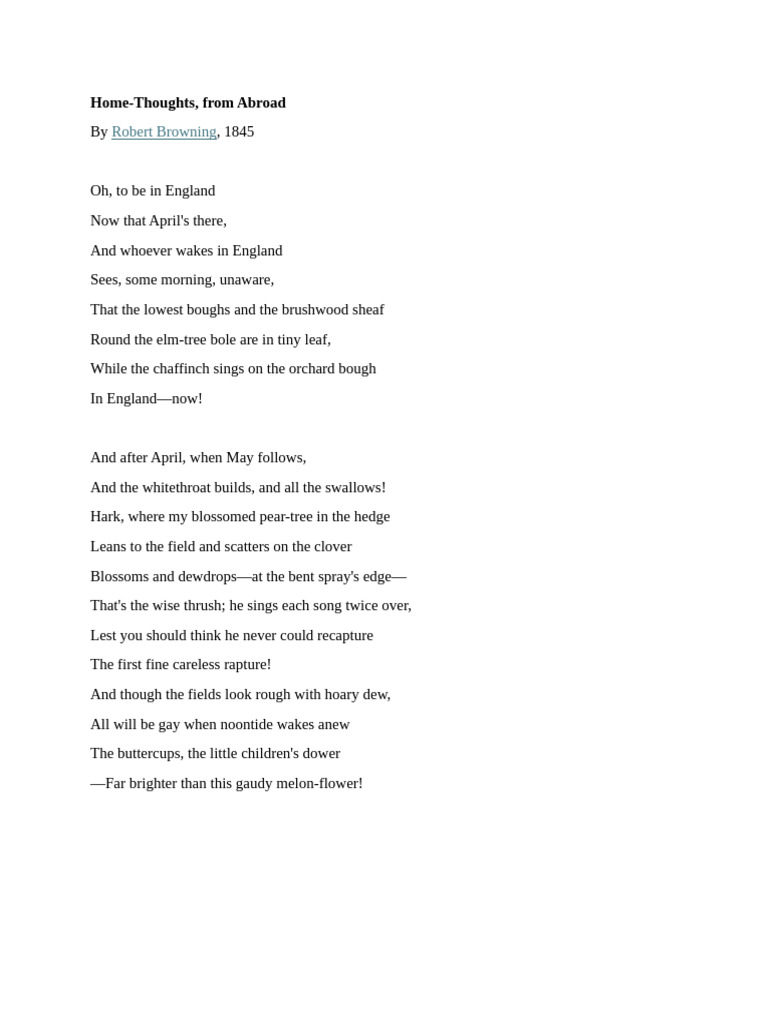 Frankenstein Reading 3 Peace in Nature Poems | PDF