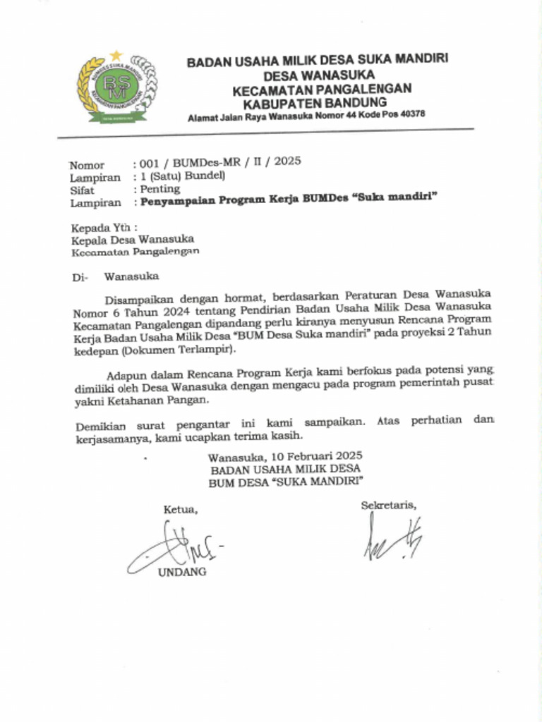 Penyampaian Progam Kerja BUMDes - Rotated | PDF