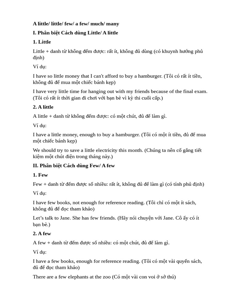 A Much Many Few Little | PDF