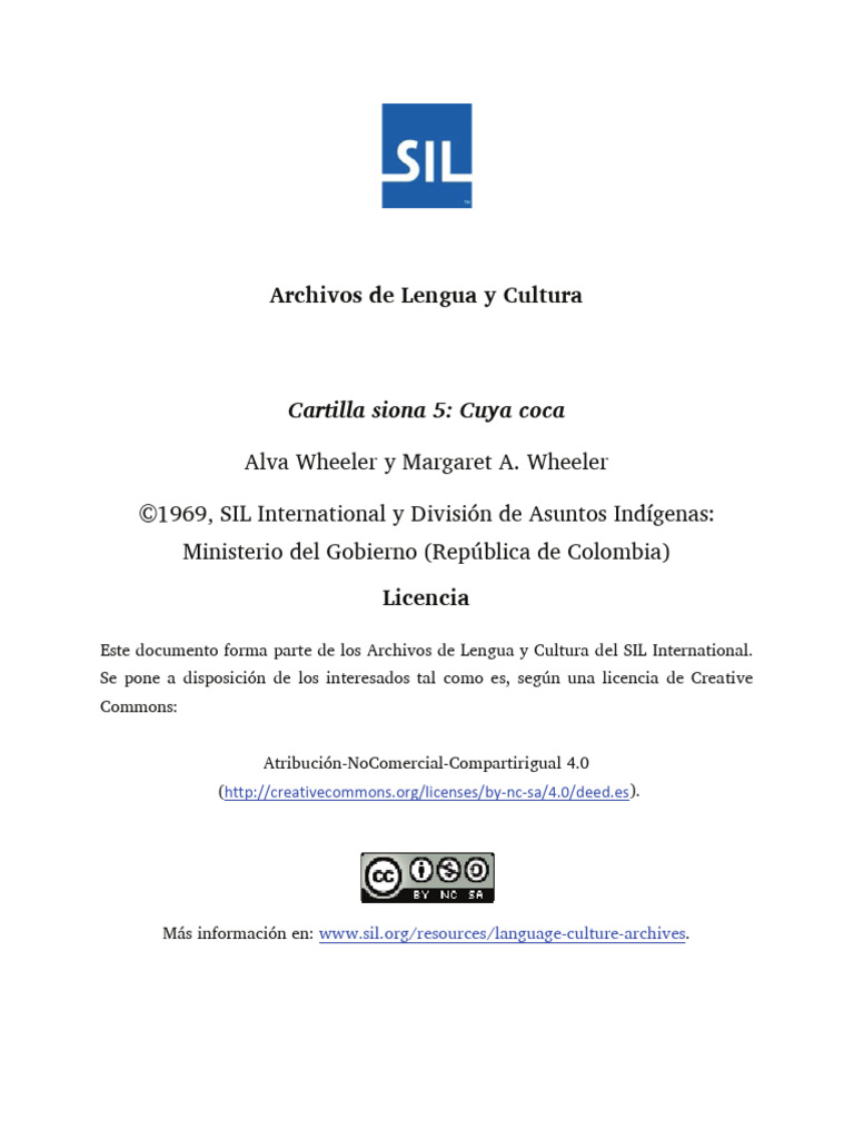 Cartilla Siona | PDF