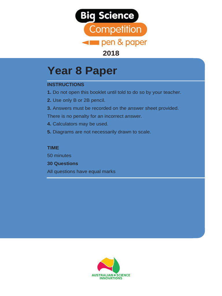 Y8 Big Science Competition Paper and Answers | PDF | Ice | Rhinoceros