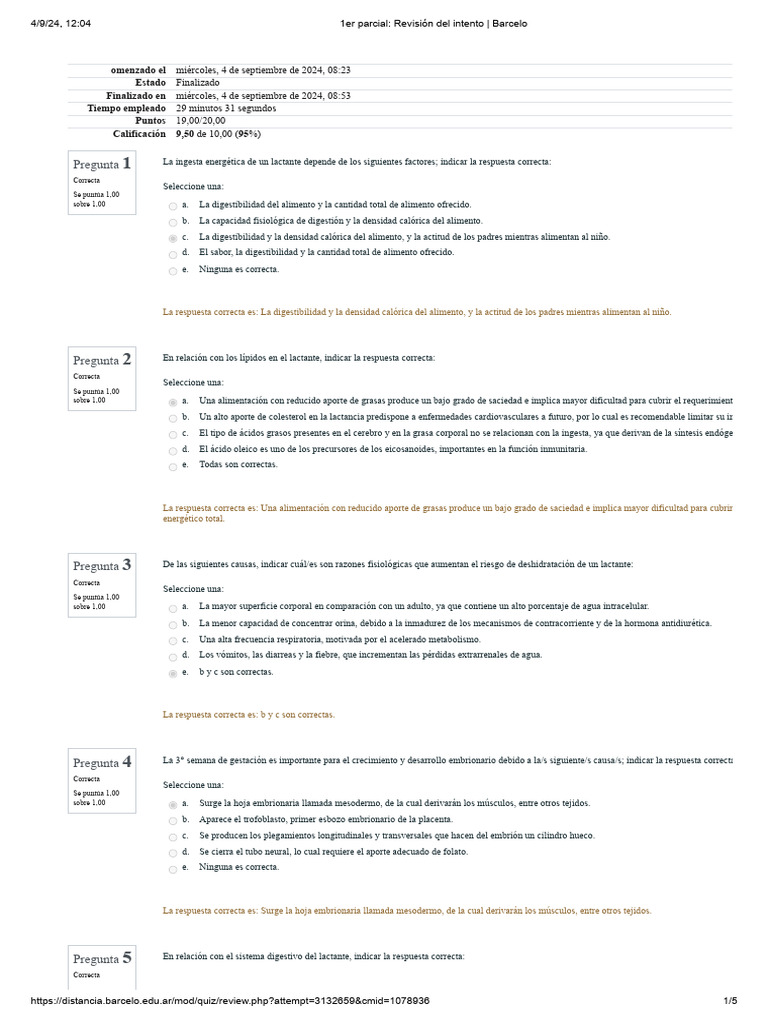 1er parcial_ Revisión del intento _ Barcelo | PDF | Embrión | Proteínas