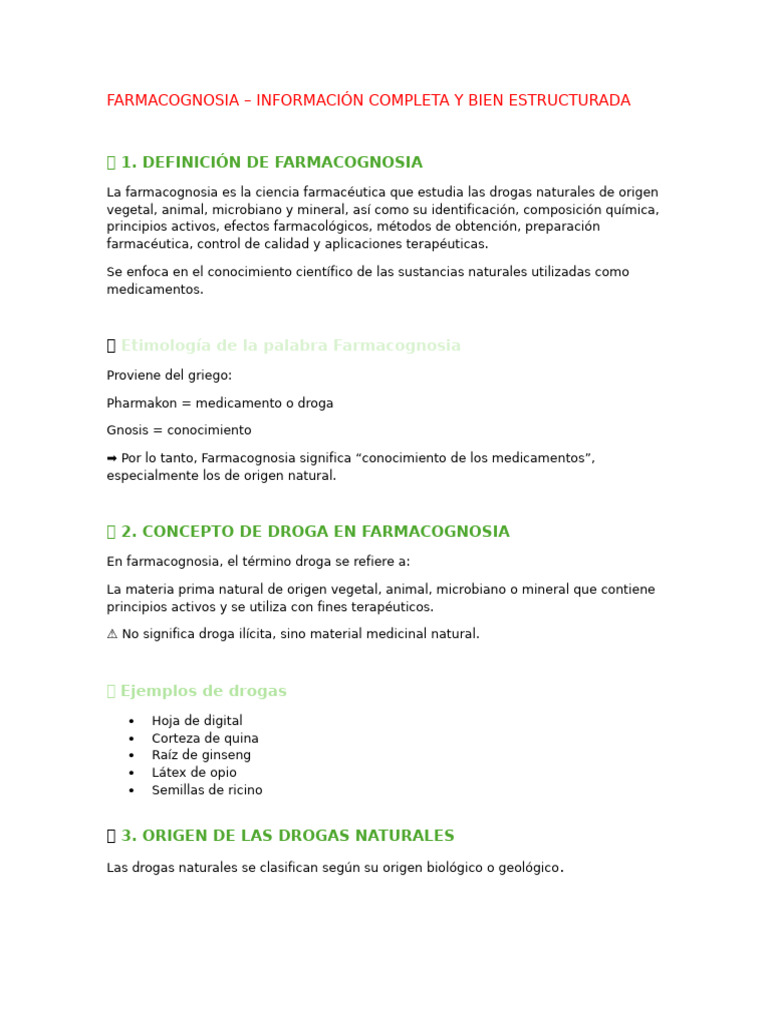 Farm A Cog Nosia | PDF | Farmacognosia | Plantas medicinales