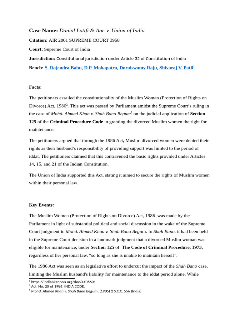 Danial Latifi Case Brief | PDF | Justice | Crime & Violence