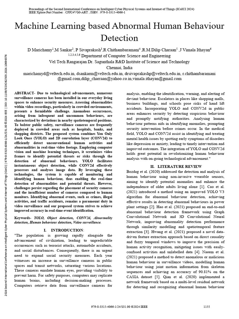 Machine Learning Based Abnormal Human Behaviour Detection (ADtBA) | PDF ...