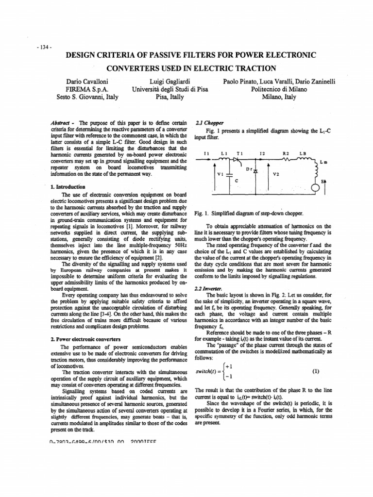 Design Criteria of Passive Filters For Power Electronic Converters Used ...