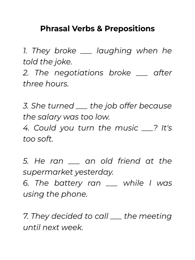 Phrasal Verbs & Prepositions | PDF