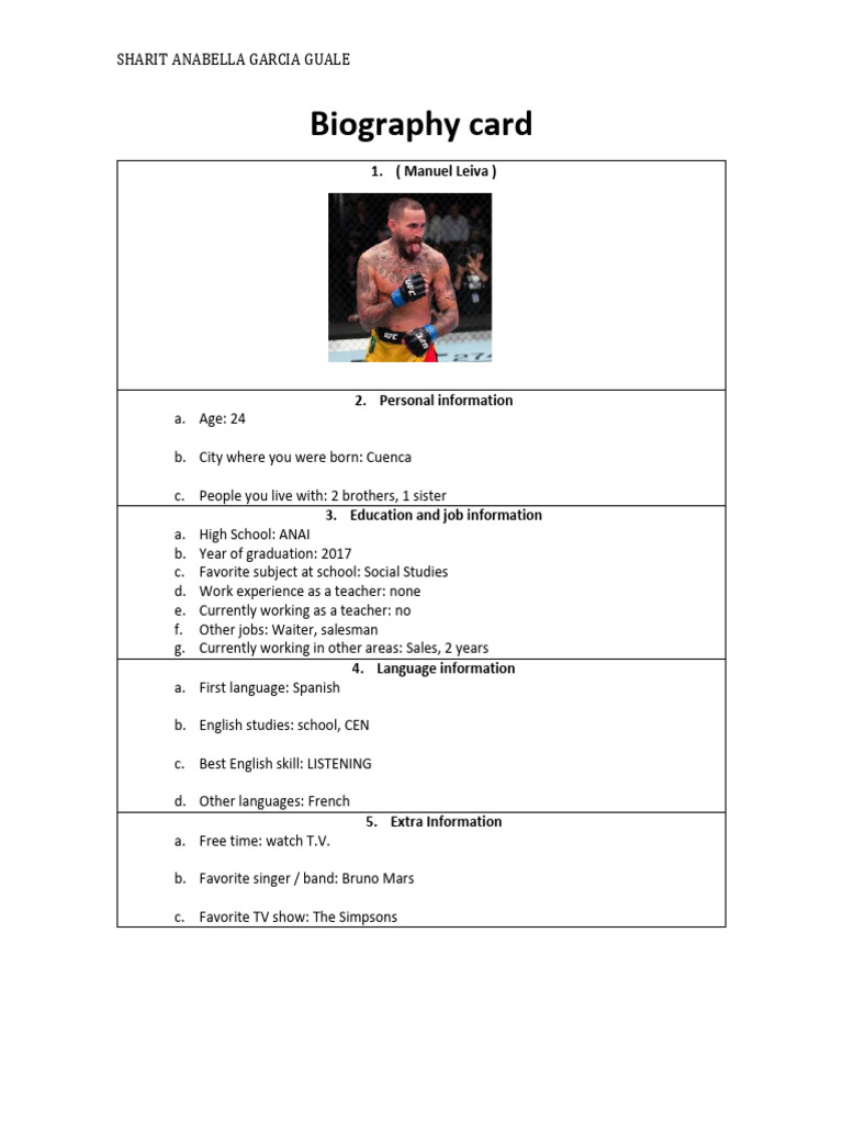 Students Biography Cards W. Pics | PDF | Chess Theory