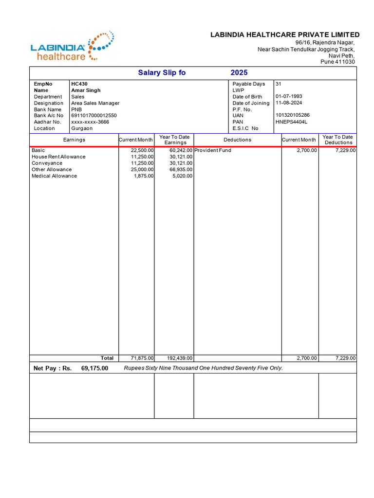 Payslip December 2025 | PDF